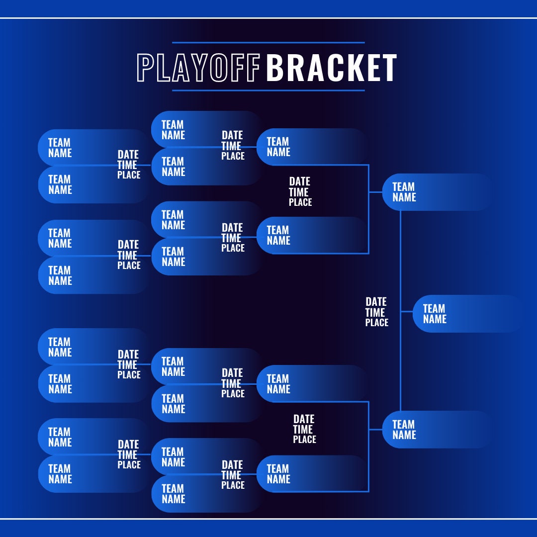 CUSTOMIZABLE 8, 12, 16, 24, 32 Team Single Elimination Tournament ...