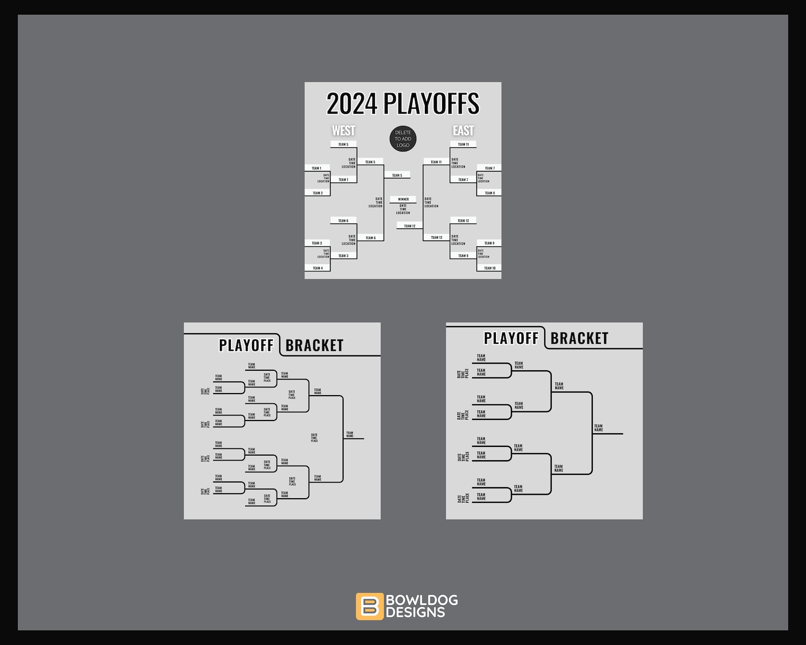 CUSTOMIZABLE 8, 12, 16, 24, 32 Team Single Elimination Tournament ...