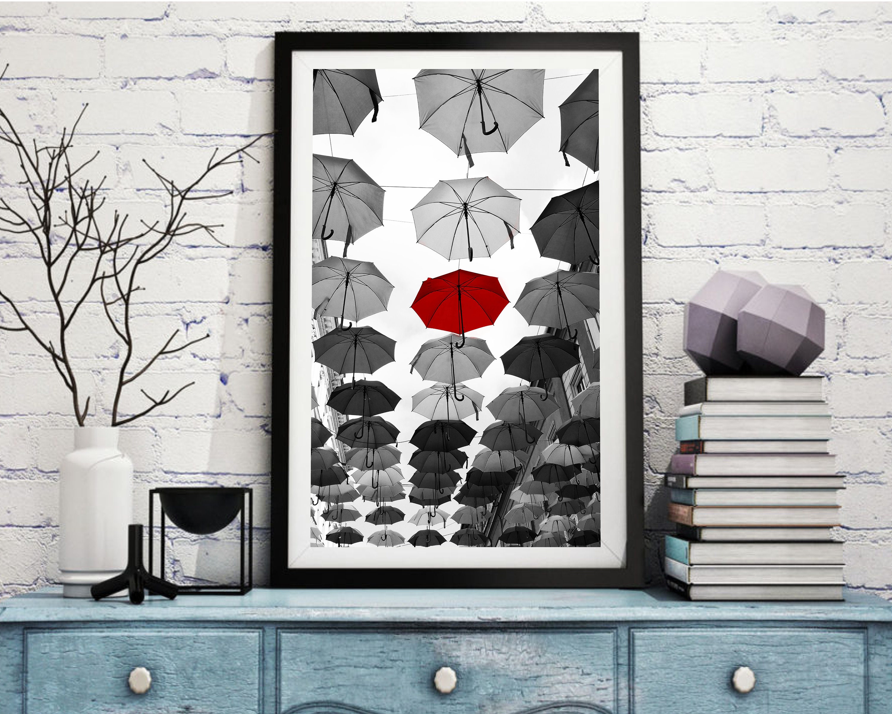 Red Umbrella Wall Art Printable Download All Sizes - Etsy