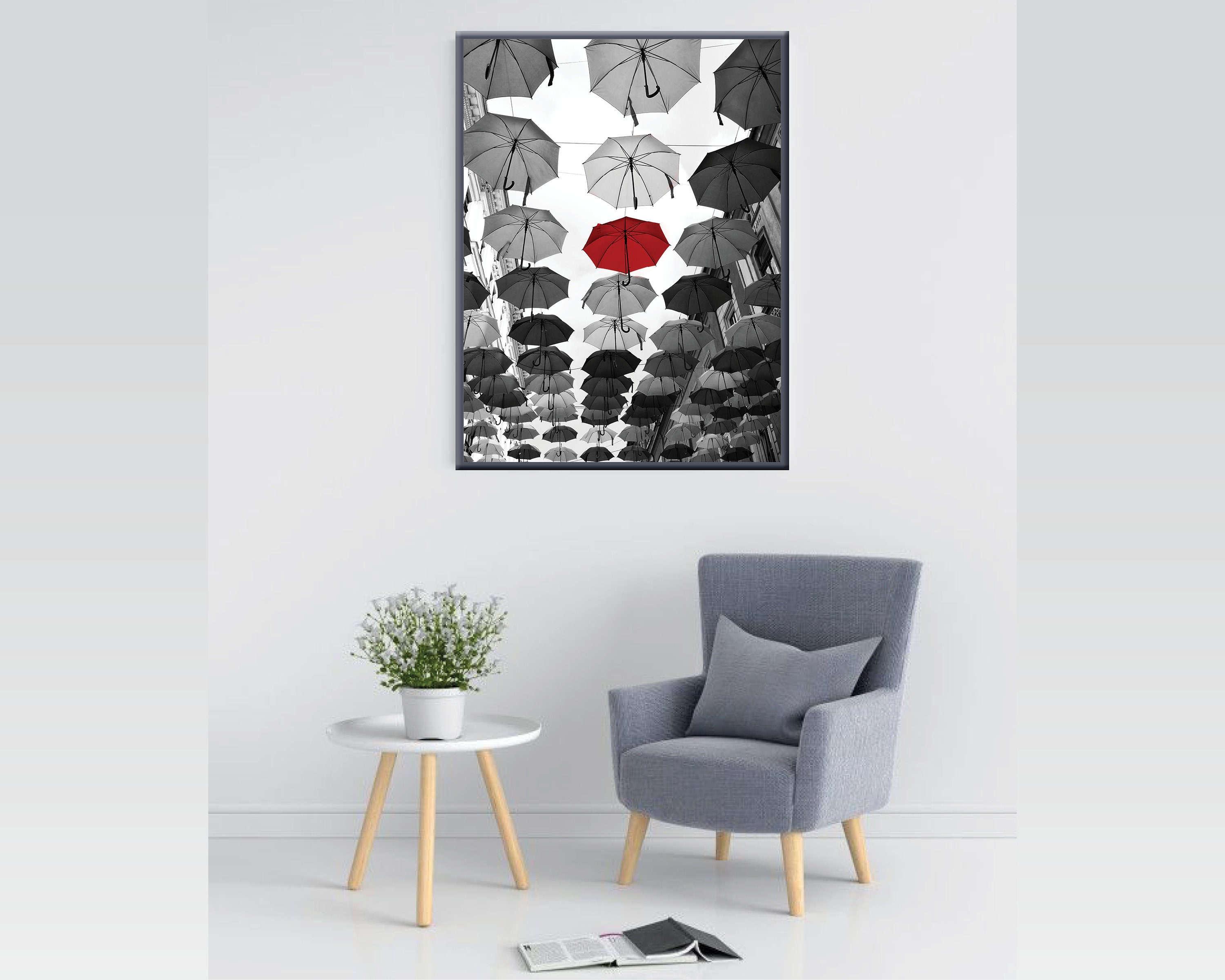 Red Umbrella Wall Art Printable Download All Sizes - Etsy