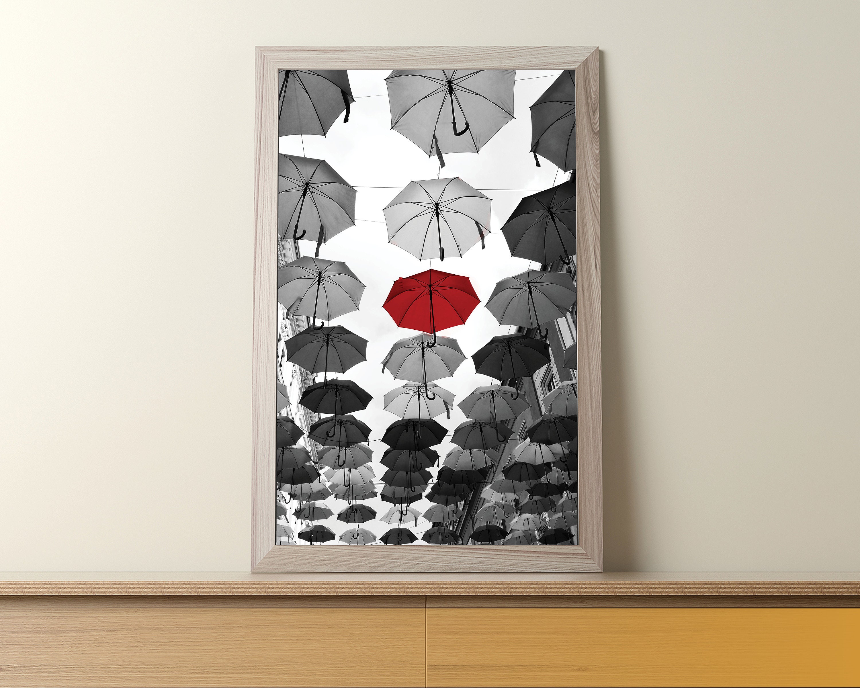 Red Umbrella Wall Art Printable Download All Sizes - Etsy
