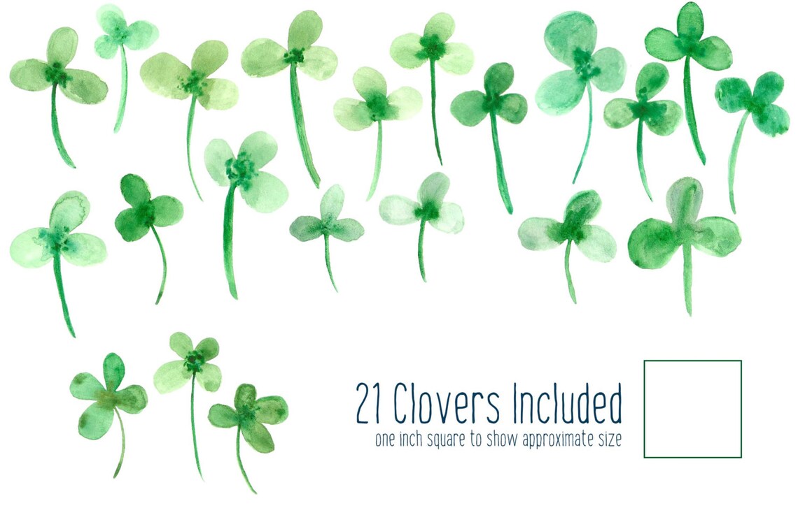 Shamrock Watercolor Clover Clip Art, Blog Design Resource PNG - Etsy