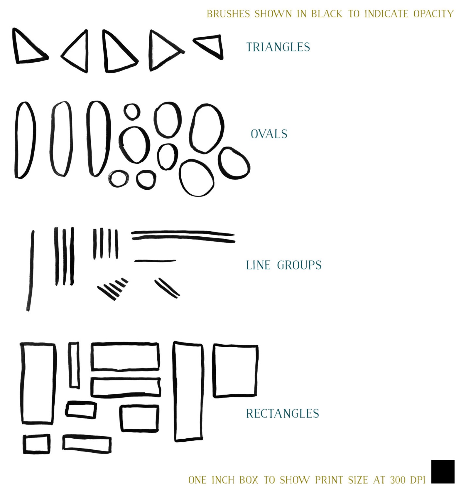 Geometric Shapes Photoshop Brush Set, Modern Blog Design Resource PNG ...