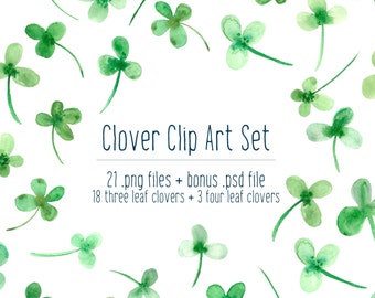 Shamrock Watercolor Clover Clip Art Blog Design Resource PNG - Etsy
