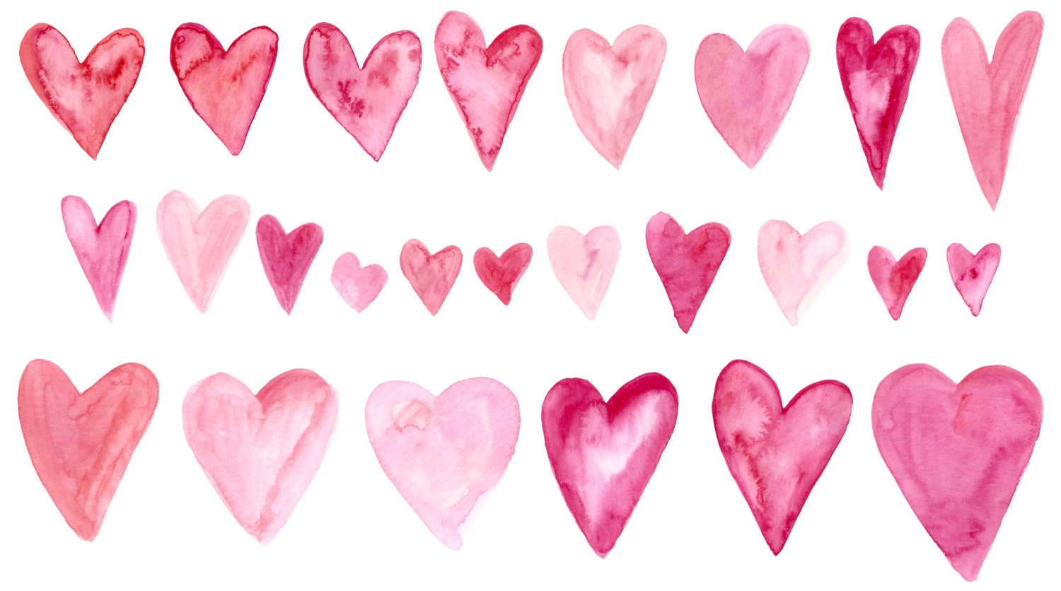 Valentine Watercolor Heart Clip Art, Blog Design Resource PNG - Etsy
