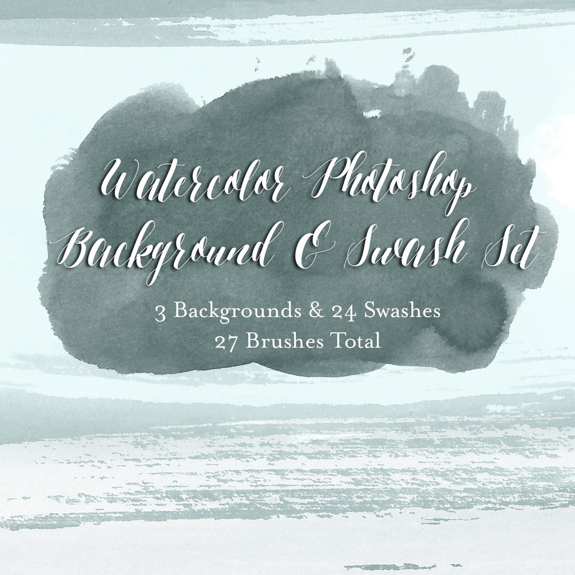 Watercolor Photoshop Brushes, Watercolor Ink Background and Swash Adobe ...
