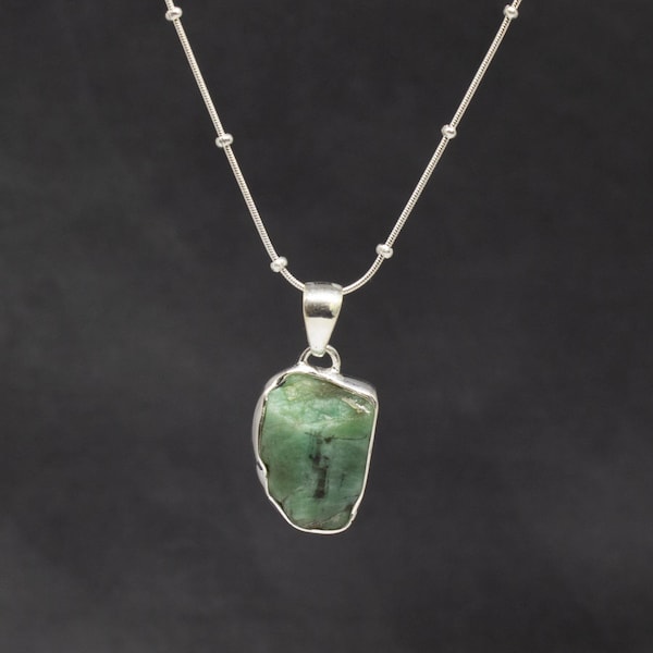 Emerald Necklace Silver - Etsy