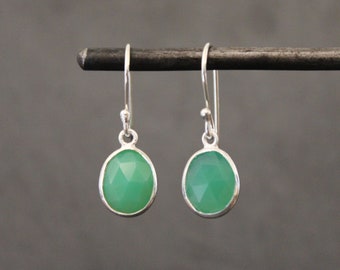 Chrysoprase Drop Earrings - Etsy