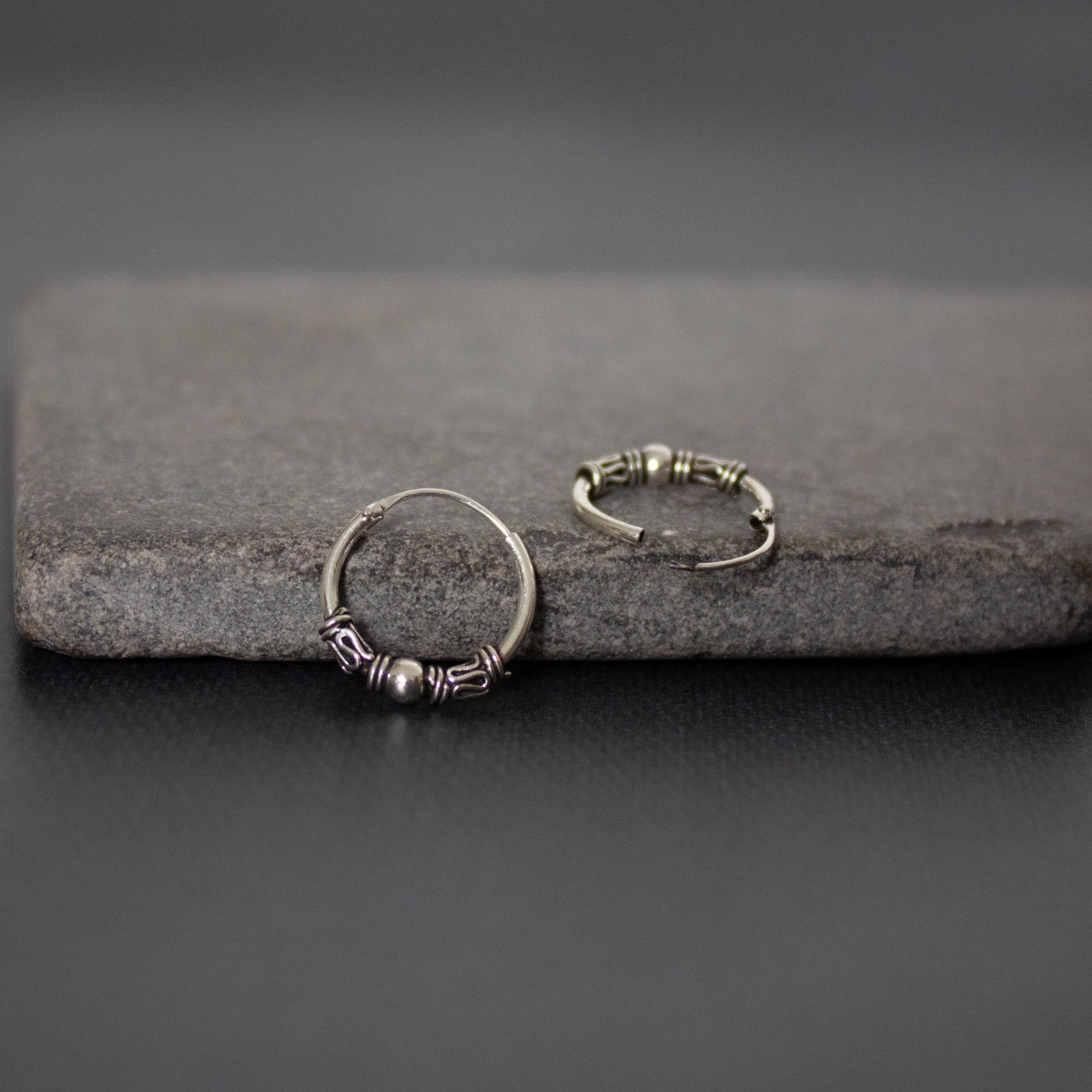 Silver Hoops Bali Hoop Earrings Everyday Hoops Hoop - Etsy