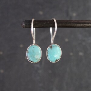 Turquoise Earrings, Silver and Turquoise Drop Earrings, December ...