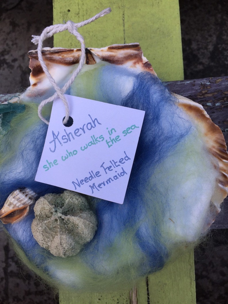 Asherah Needle Felted Sleeping Mermaid in Shell - Etsy