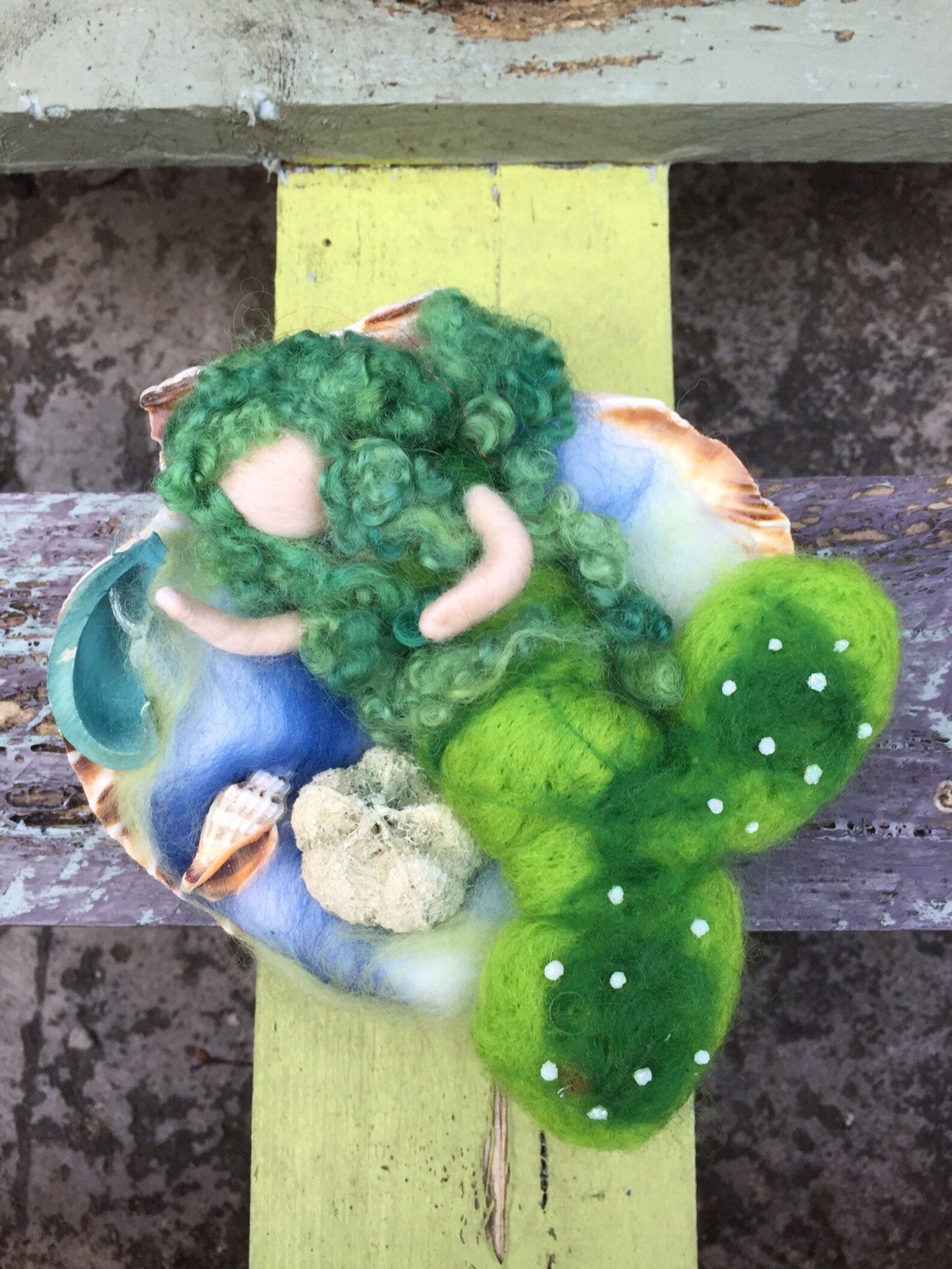 Asherah Needle Felted Sleeping Mermaid in Shell - Etsy