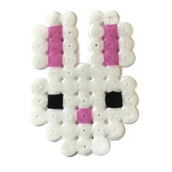 White Bunny/rabbit Hama Bead Party Favour Keyring Keychain - Etsy