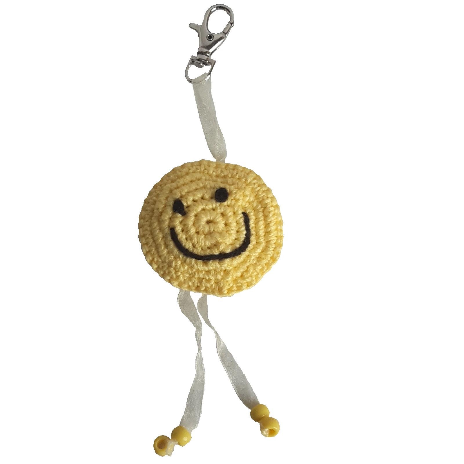 Hand Crochet Smiley Face Keyring Fitting or Swivel Clip - Etsy
