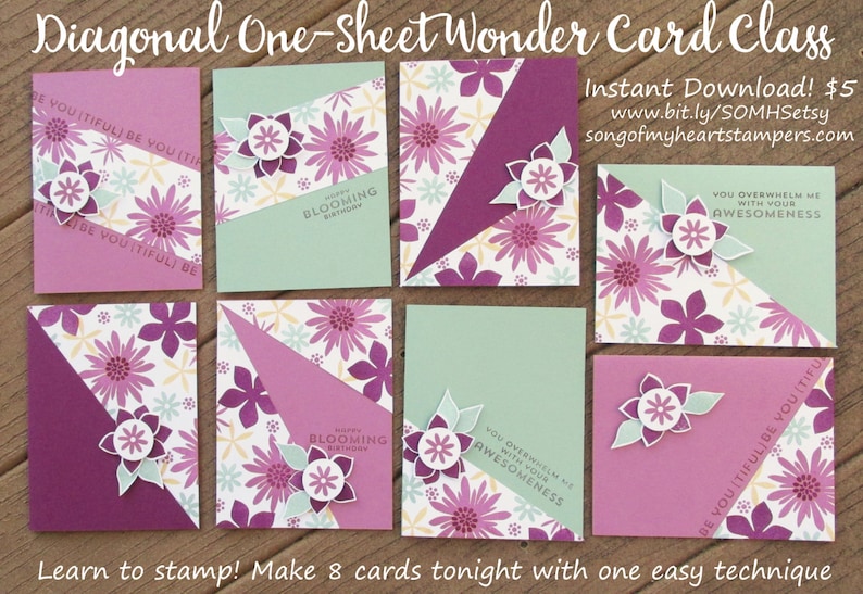 Diagonal One-sheet Wonder Cardmaking Class: Instant Digital Download ...