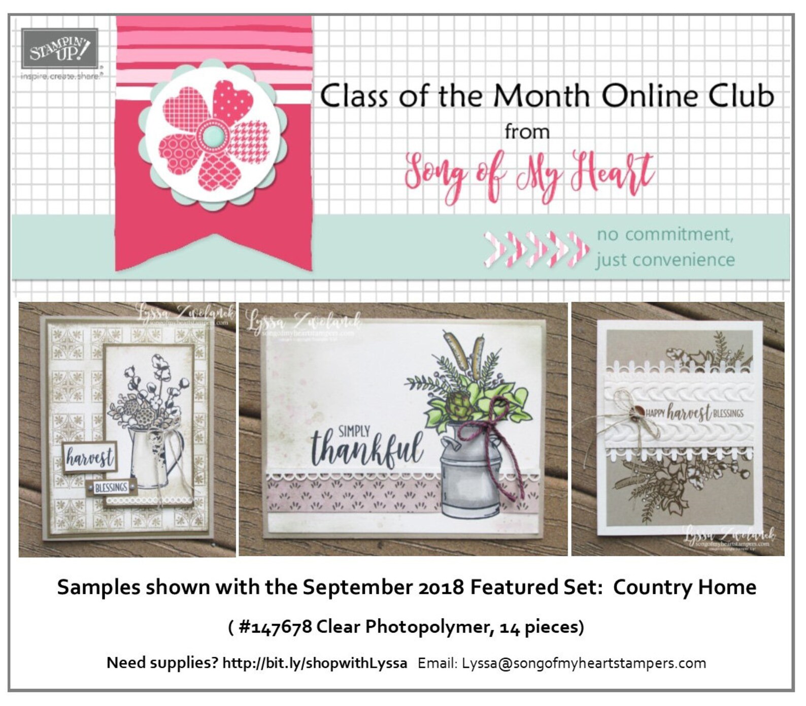 Class of the Month: Country Home PLUS BONUS PDF Instant Digital ...