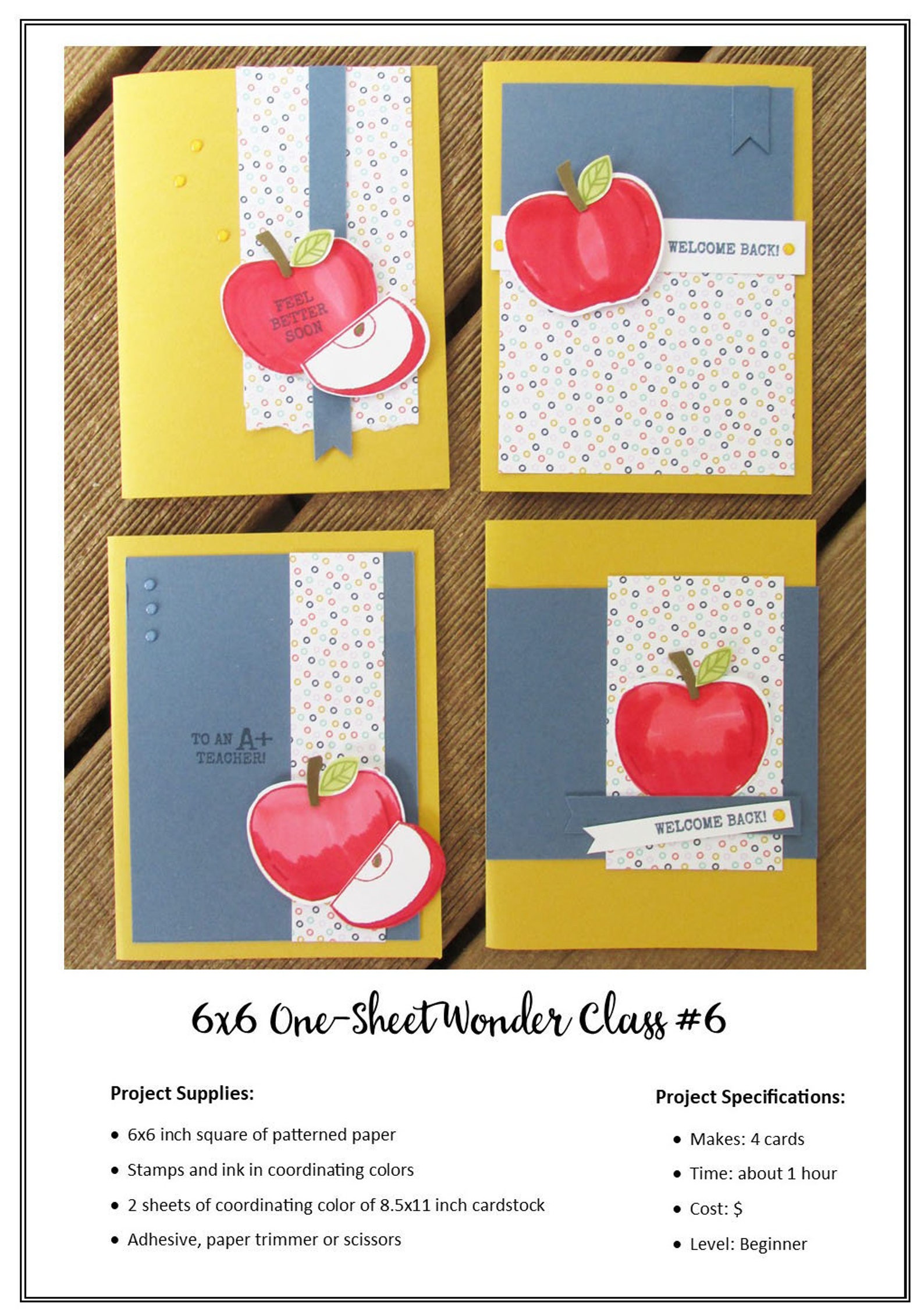 6x6 Paper One-sheet Wonder Deluxe Cardmaking Class #6: Instant Digital ...