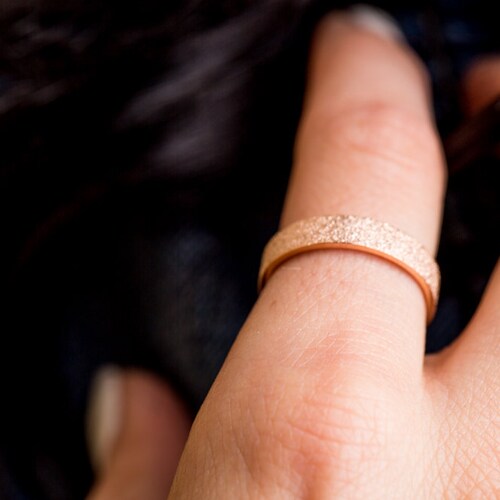 Rose Gold Band Wedding Band Stacking Ring Thin Band - Etsy