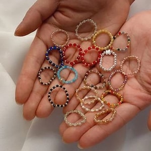 Beaded Rings, Stackable Rings, Colorful Seed Bead Rings, Stackable Ring ...
