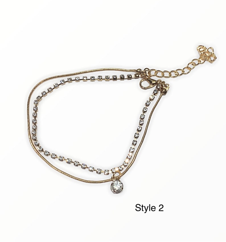 Layered Gold Ankle Double Chain Ankle Bracelet, Multi Standard Gold ...