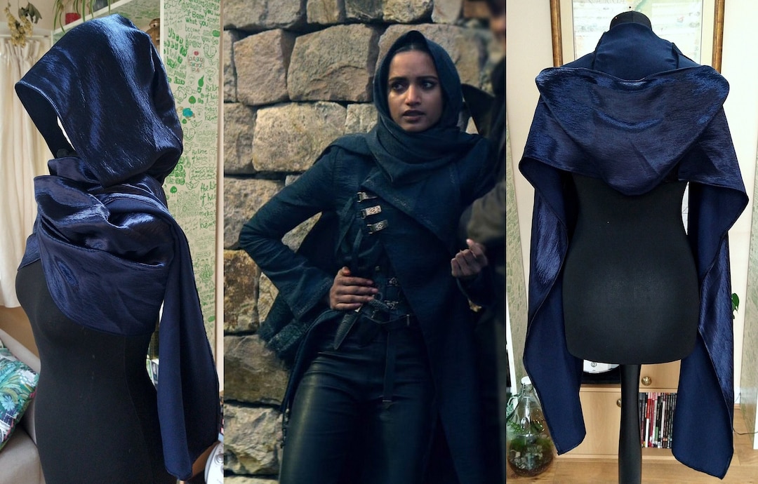 Inej Ghafa Six of Crows Navy Crinkle Satin Multiway Headscarf/hijab ...