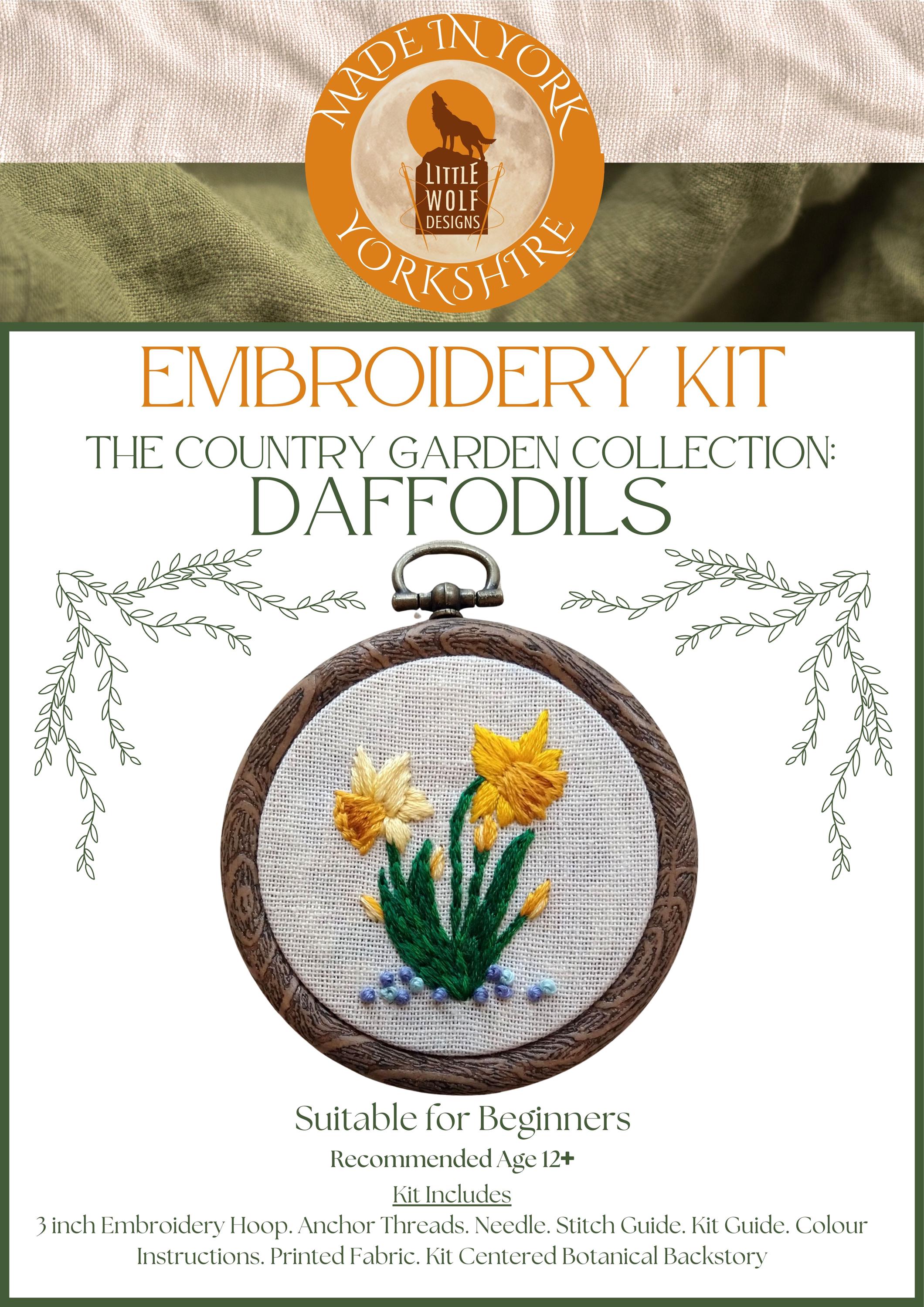 Daffodils - the Country Garden Collection - Embroidery Kit - Etsy