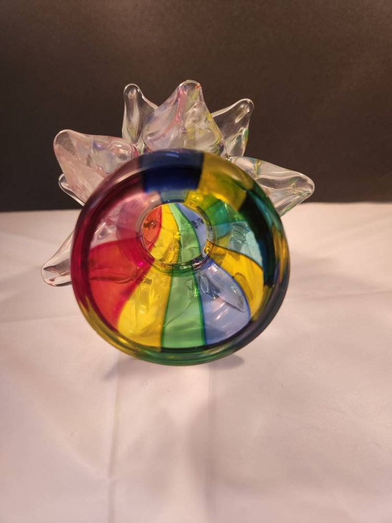 Rare Vintage Murano Italian Glass Multi Colored Rainbow Etsy