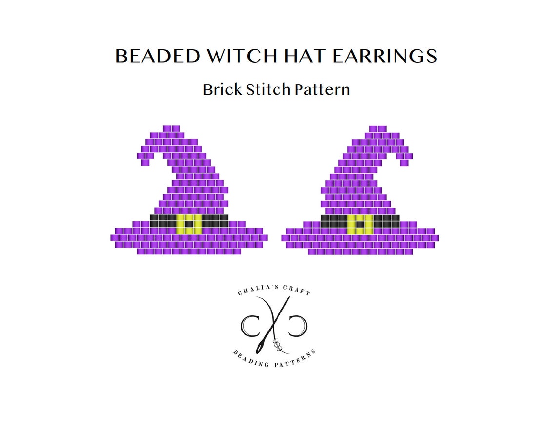 Beaded Witch Hat Earrings- PDF Brick Stitch Pattern - Etsy