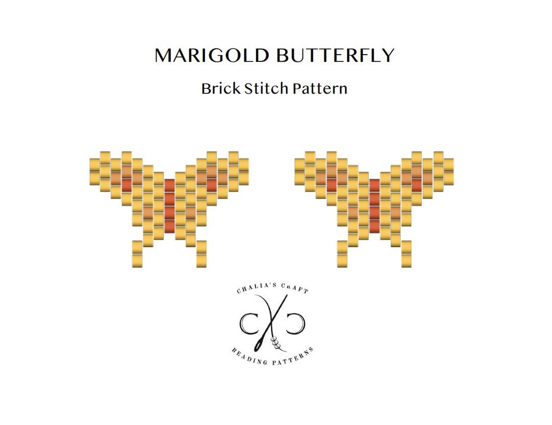 Marigold Butterfly- PDF Brick Stitch Pattern - Etsy