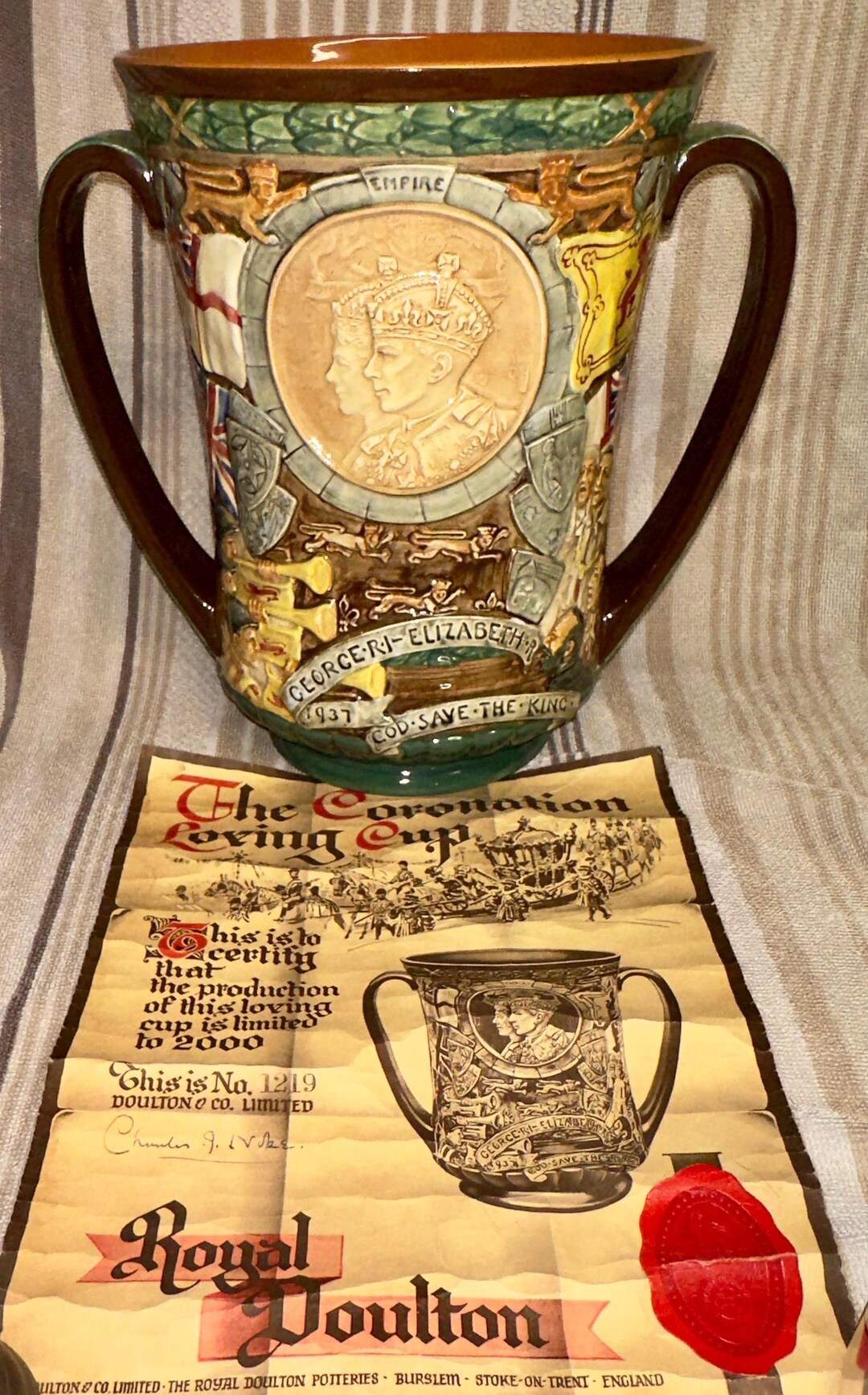 Royal Doulton King George VI, Queen Elizabeth Commemorative Coronation ...