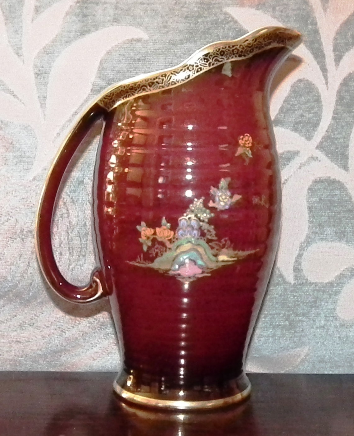 CROWN DEVON FIELDING'S Rouge Royal Lustre Jug Ewer Art - Etsy