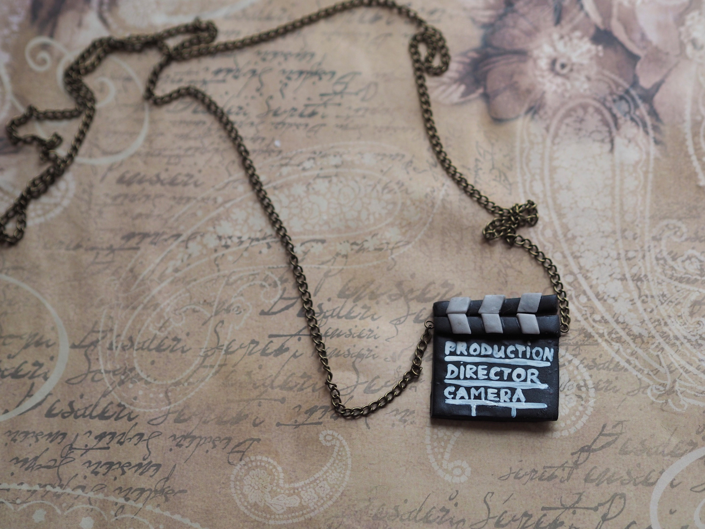 Movie Clapperboard Necklace – Handmade Cinema Jewelry for Film Lovers ...