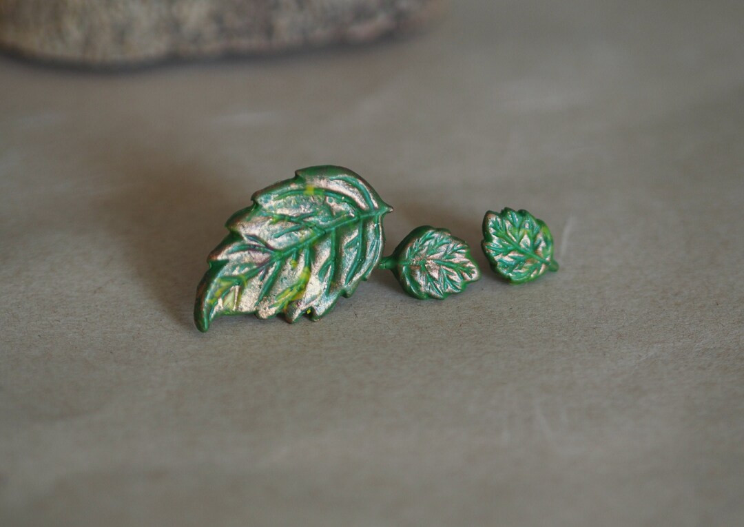 Woodland Stud Earrings Set, Fall Leaves Jewelry Set Ring & Earrings ...