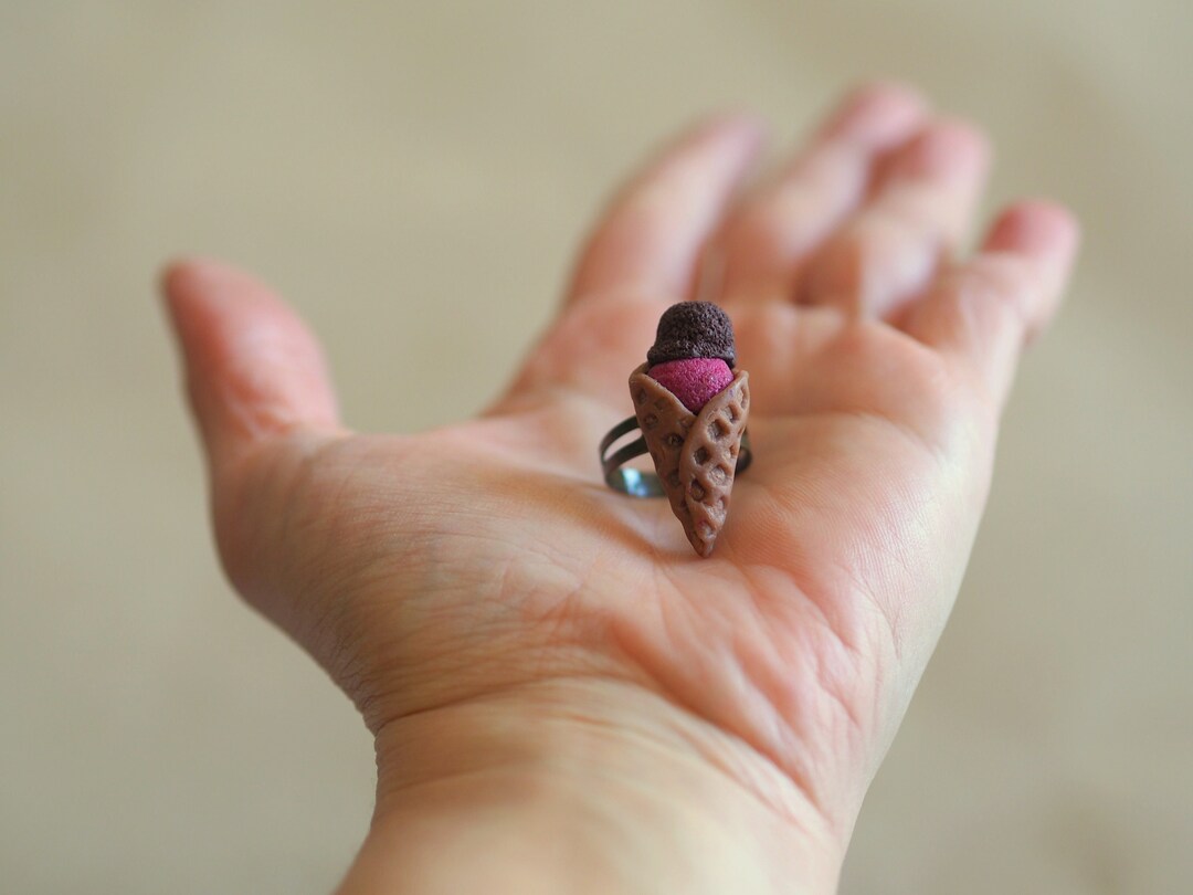 Gelato Ring Clay Ice Cream Ring Beachwear Summer Rings Real - Etsy UK