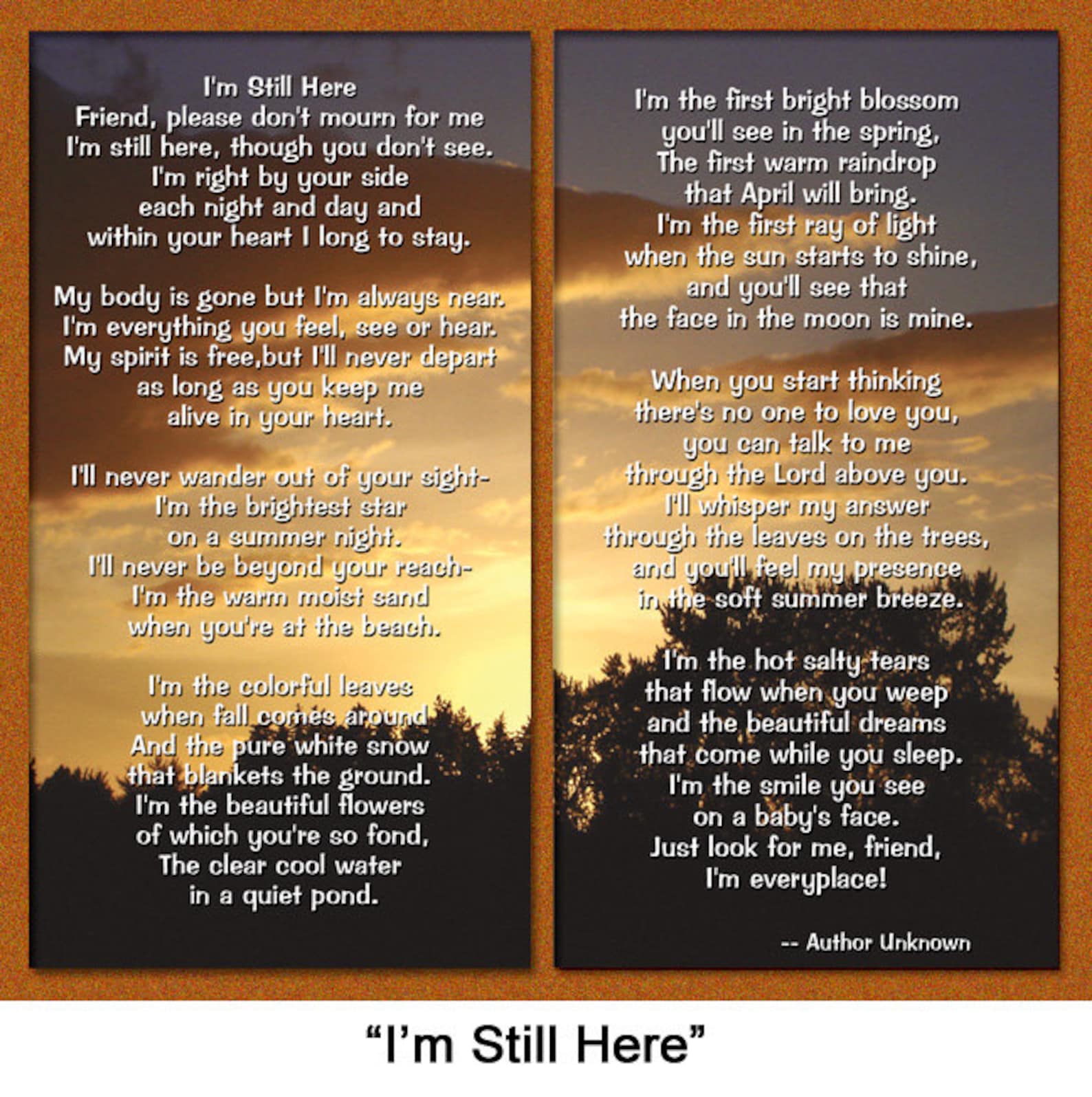 Dog Memorial Frame, "i'm Still Here" Poem - Etsy