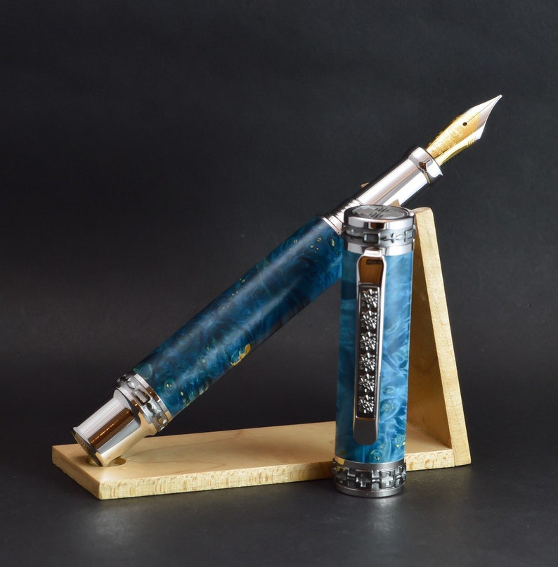 B-5006 Emperor Fountain Pen Handcrafted in Stabilized Boxelder Burl - Etsy