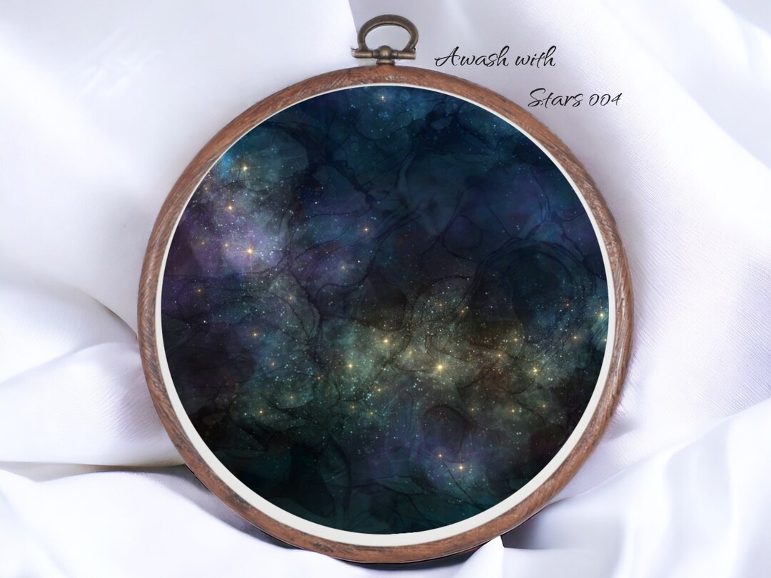 Awash With Stars 004 Printed Aida Fabric || Cross Stitch Canvas || 11 ...