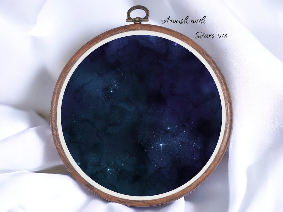 Awash With Stars 016 Printed Aida Fabric || Cross Stitch Canvas || 11 ...