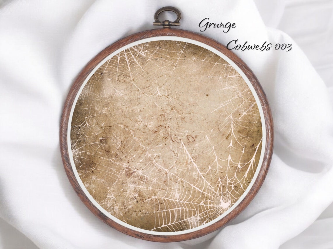 Grunge Cobwebs 003 Printed Aida Fabric || Cross Stitch Canvas || 11/14 ...