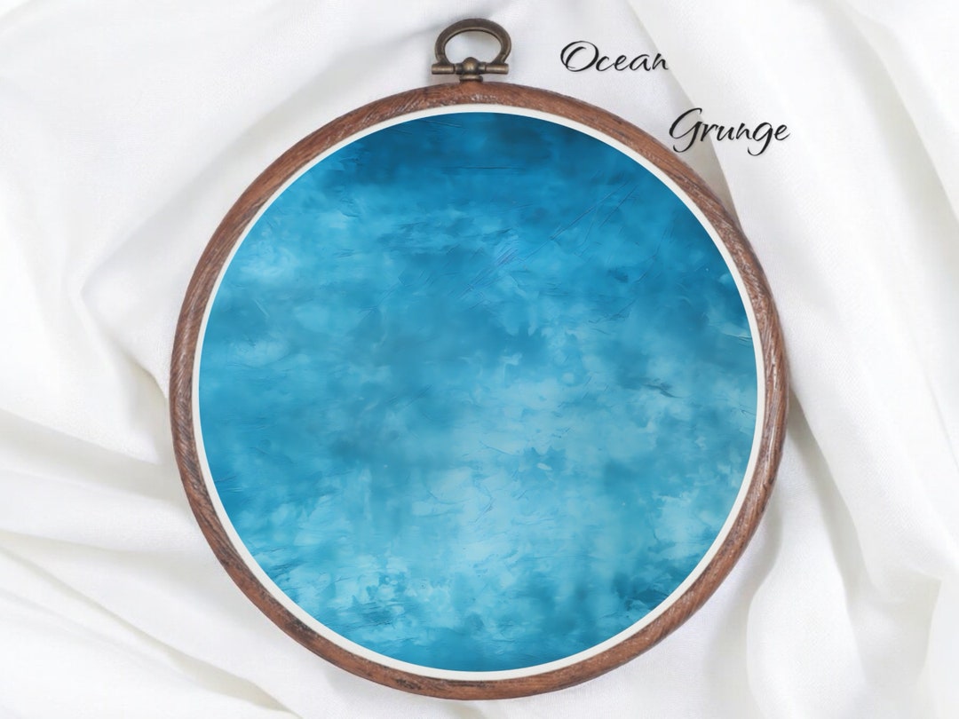Ocean Grunge Printed Aida Cloth || Cross Stitch Canvas 11/ 14 / 16 / 18 ...