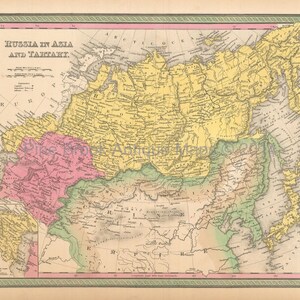 Russia Europe Antique Map Original Russian Decor History Housewarming ...