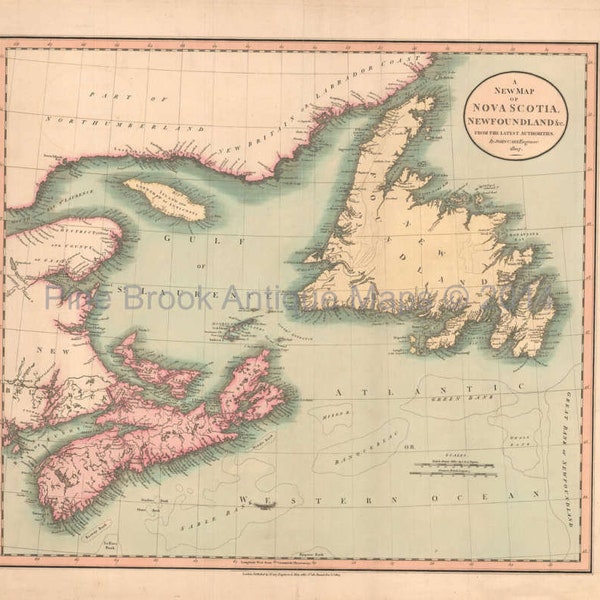 Newfoundland Map - Etsy