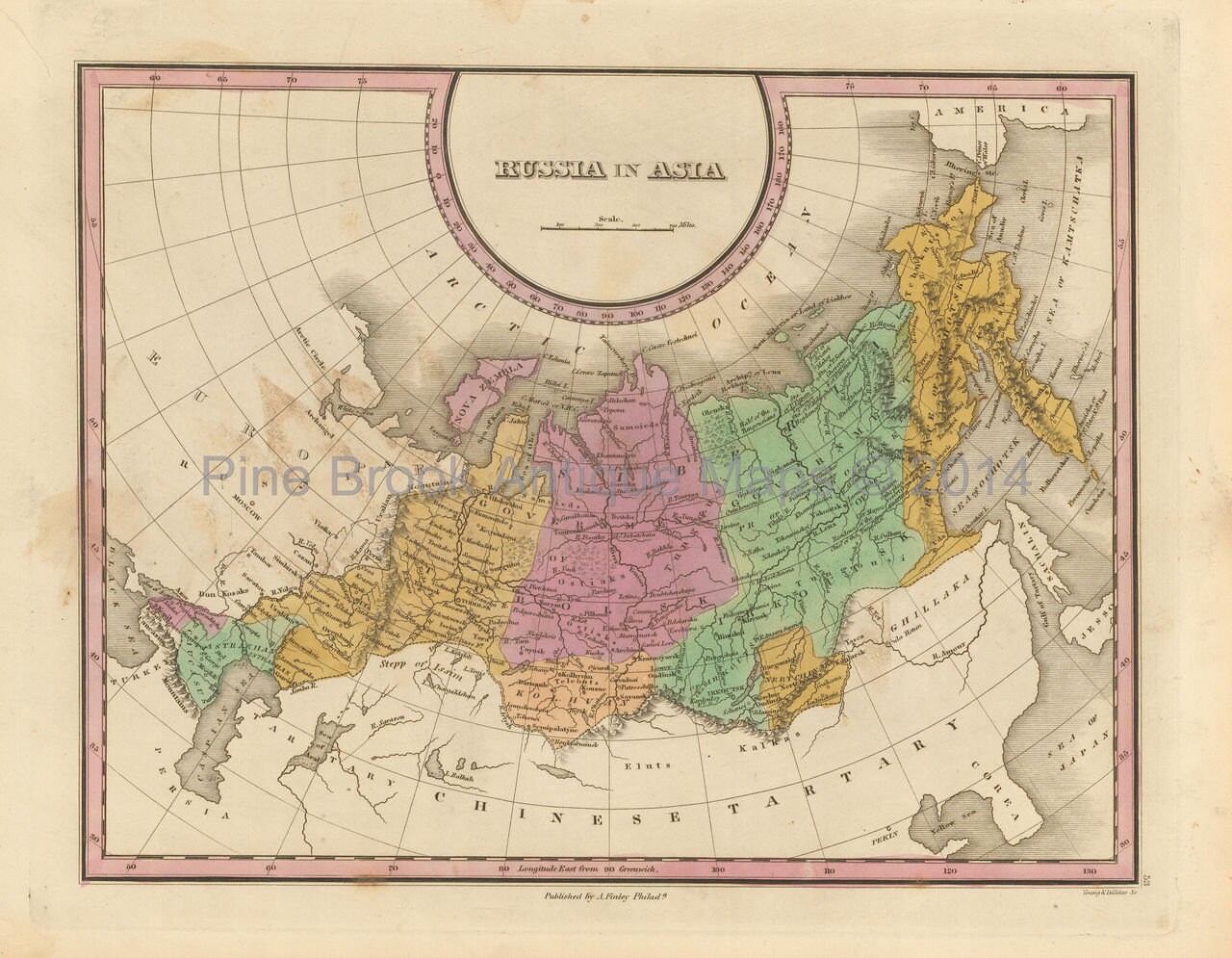Russia in Asia Siberia Antique Map Unique Russian Decor - Etsy