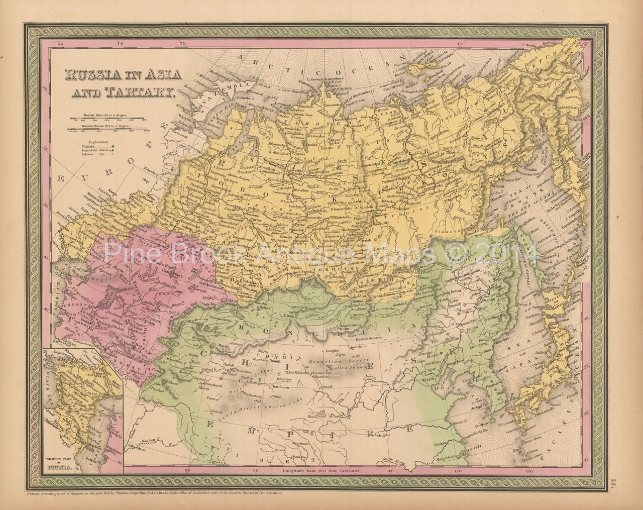 Globes & Maps Russia in Europe Antique Map Original Russian Decor ...