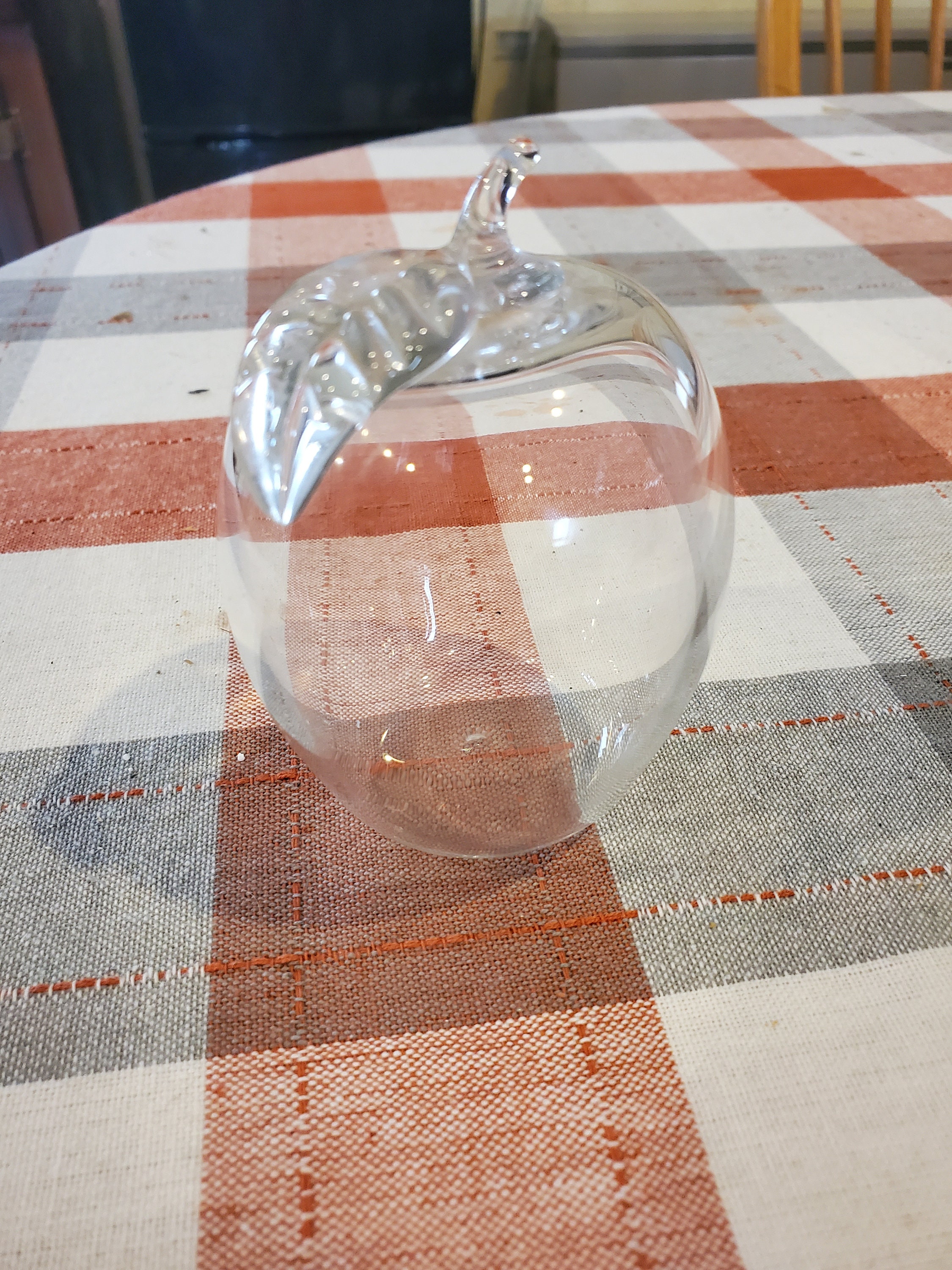 Vintage Clear Glass Apple Sculpture Glass Apple Art Glass - Etsy