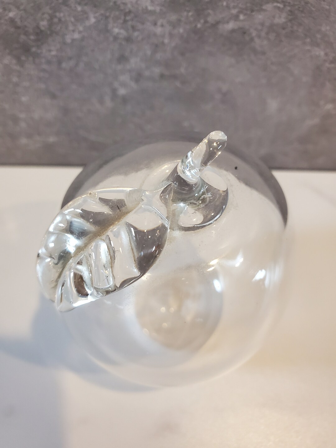 Vintage Clear Glass Apple Sculpture Glass Apple Art Glass - Etsy