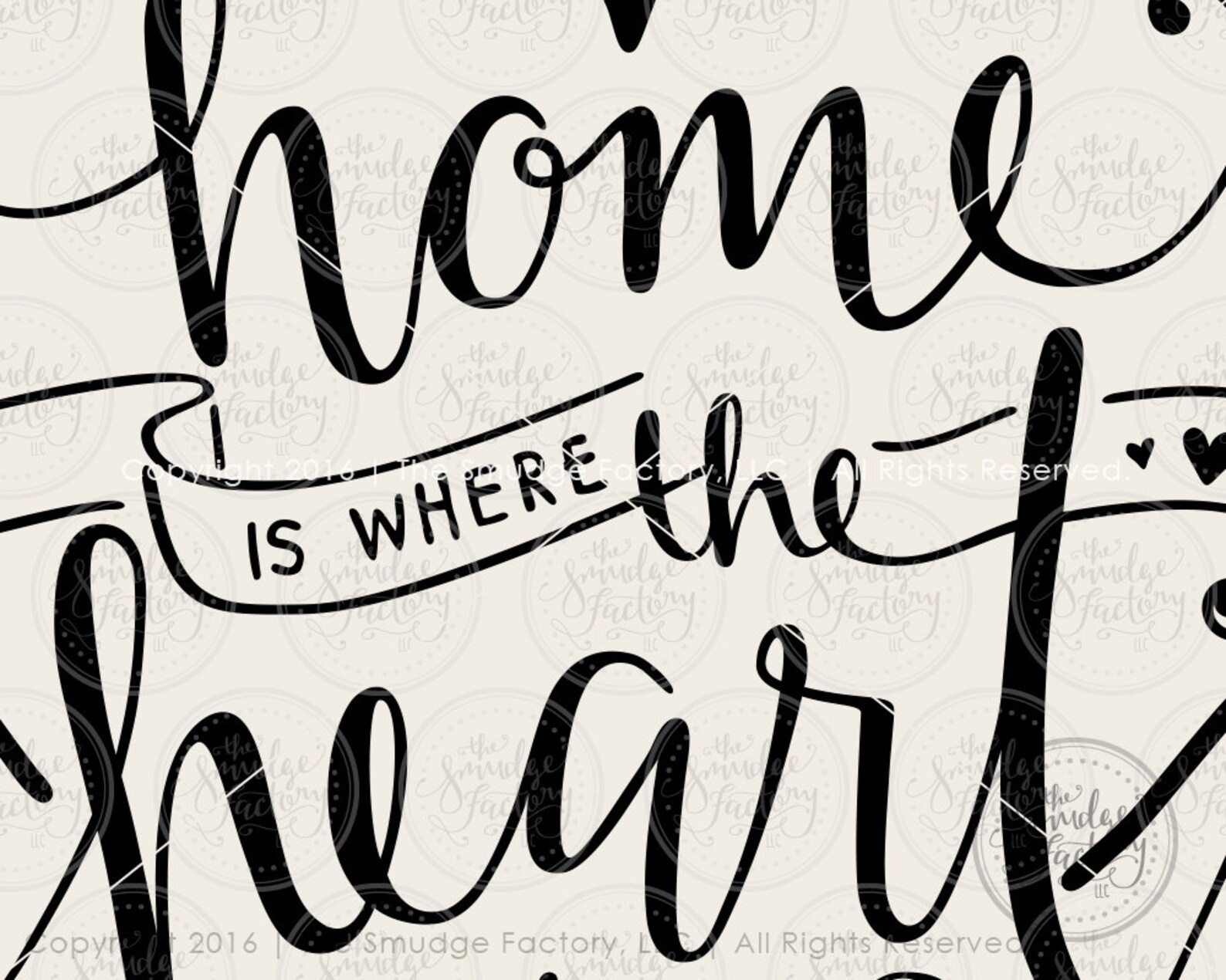 Home SVG Cut File Home Is Where The Heart Is Hand Lettered | Etsy