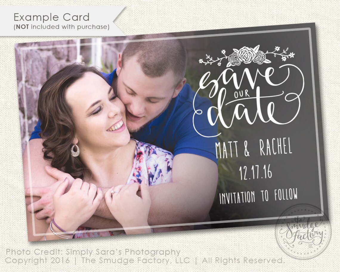 Save The Date Printable File Hand Lettered Wedding DIY Print | Etsy