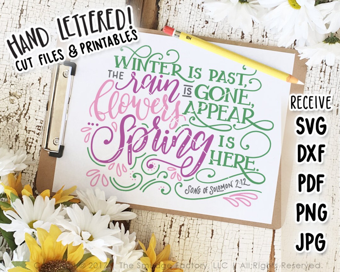 Spring Printable, Spring is Here Print, Bible Verse, Hand Lettered ...