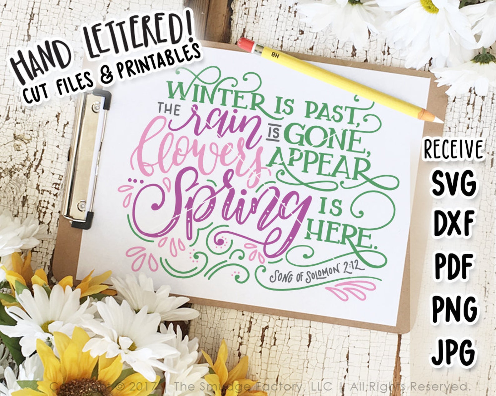 Spring Printable Spring is Here Print Bible Verse Hand - Etsy